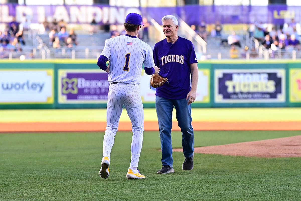 Cassidy Throws First Pitch at LSU vs. Southeastern Baseball Game | U.S ...