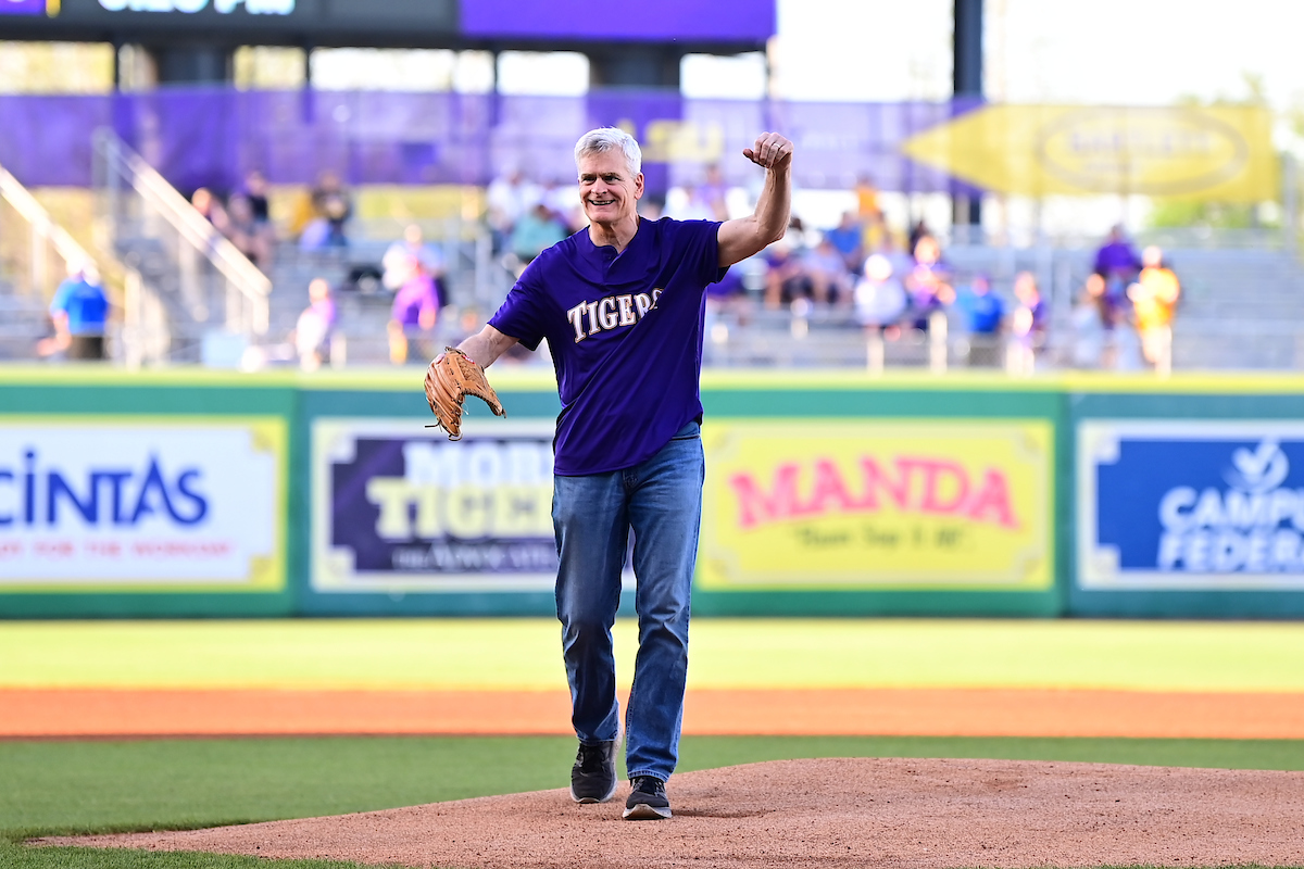 Cassidy Throws First Pitch at LSU vs. Southeastern Baseball Game | U.S ...